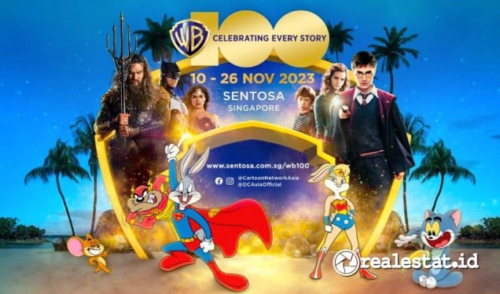 Warner Bros Helat WB100 Celebrating Every Story di Sentosa Singapura
